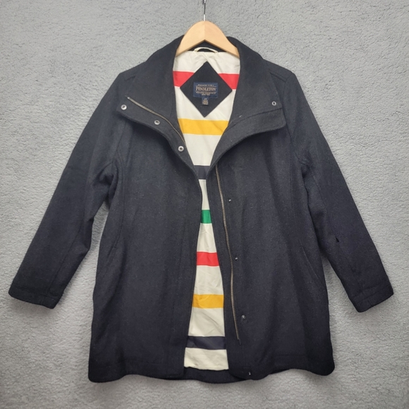 Pendleton | Jackets & Coats | Pendleton Womens Dark Gray Wool Blend ...